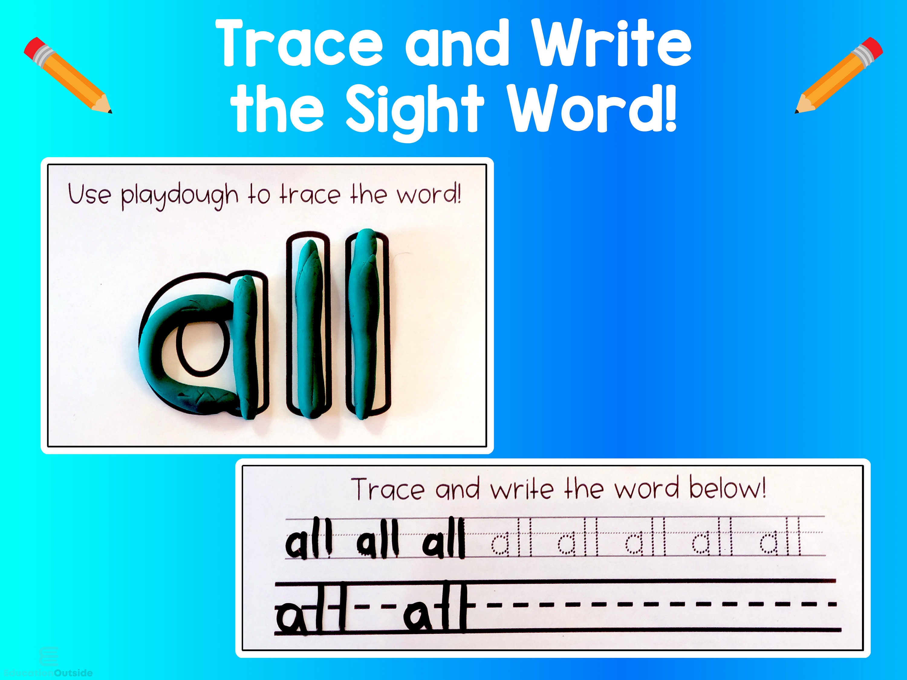 Kindergarten | Dolch Sight Words | Playdough Mats | Montessori ...