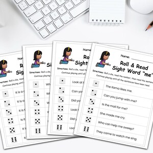 Roll a Sight Word Kids Worksheet Activity, Education Printables for ...