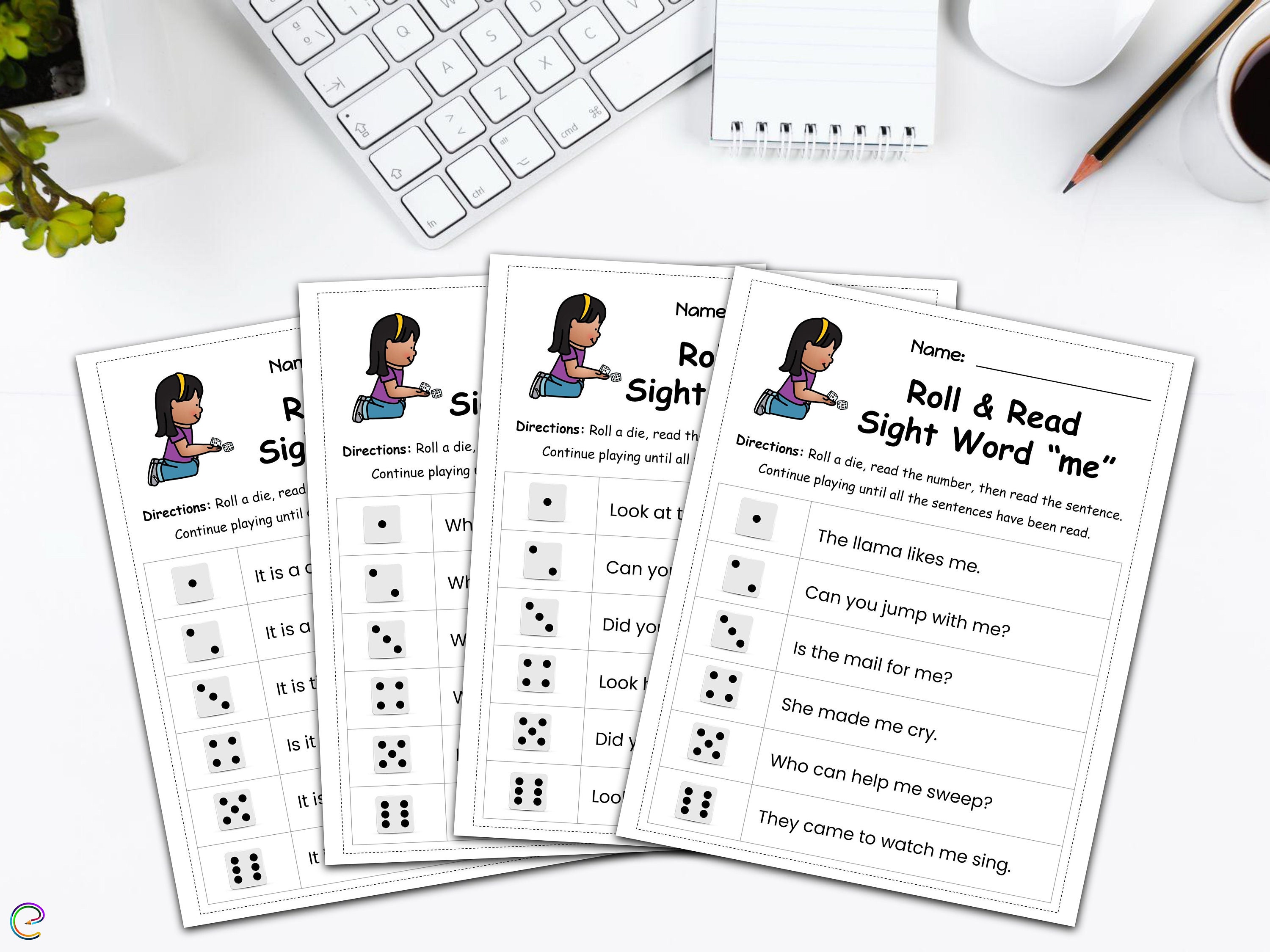 Roll a Sight Word Kids Worksheet Activity, Education Printables for ...