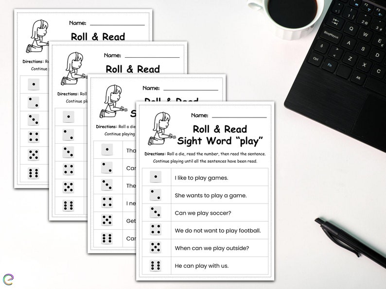 Roll a Sight Word Kids Worksheet Activity, Education Printables for ...
