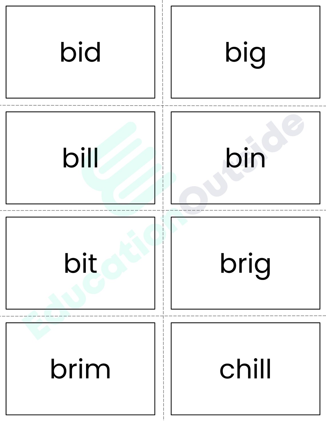 Word Families Short Vowels Flashcards Printable Second - Etsy