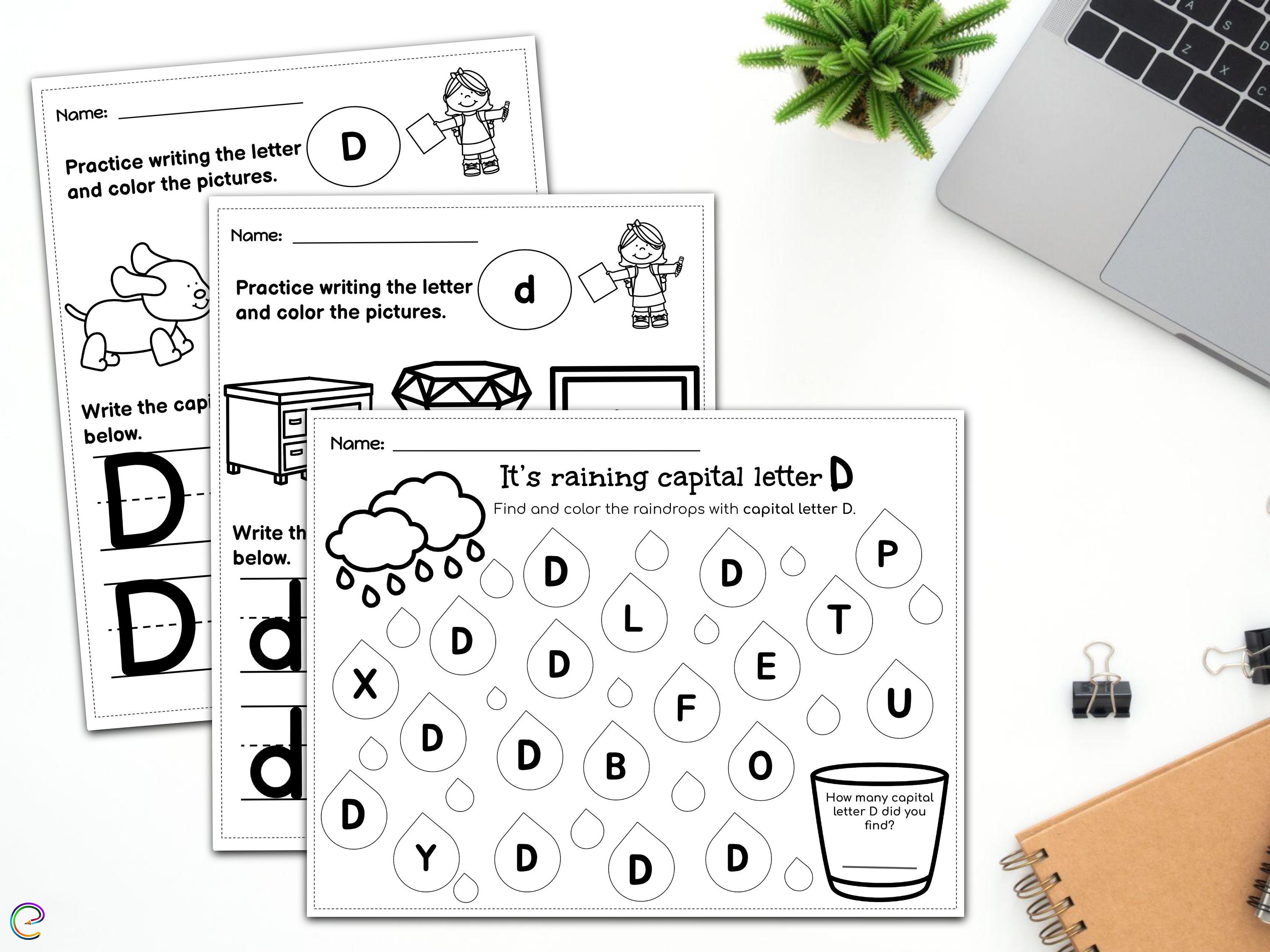 42 Letter D Alphabet Printable Bundle, Letter Worksheet Children ...