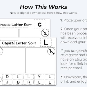 52 Cut Sort Paste Alphabet Worksheets, Activity Sheets, Daycare ...