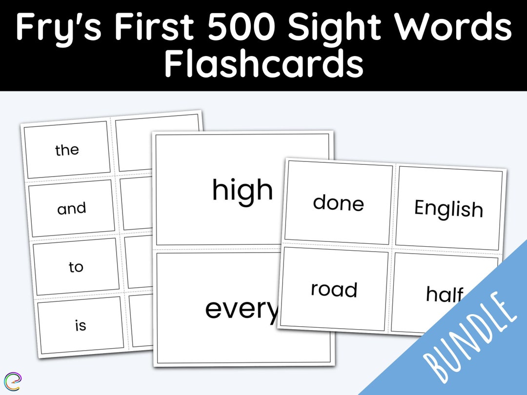 Mega Bundle | Frys Sight Words | Sight Word Cards | Education ...
