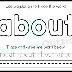100 Sight Words | Fry Sight Words | Playdough Mats | First Grade ...