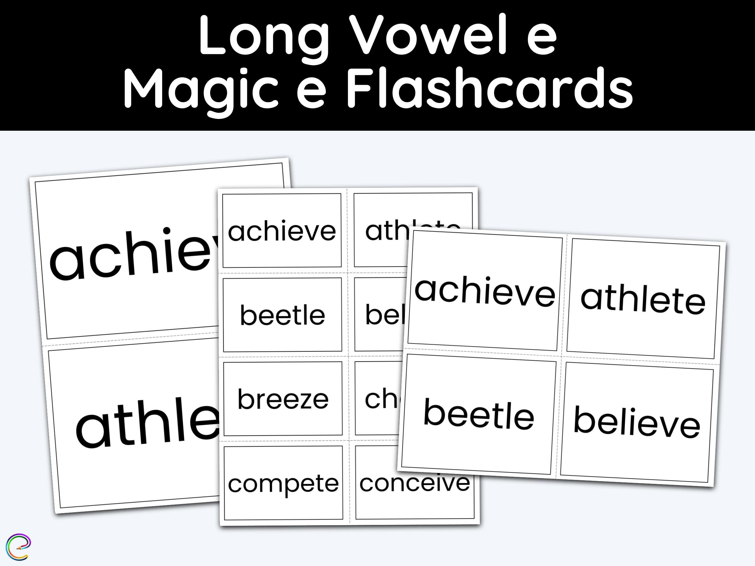 Long E, Long Vowels, Magic E, Flashcards, 1st Grade, 2nd Grade ...
