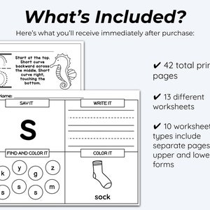 42 Letter S Handwriting Practice Worksheets and Education Printables ...