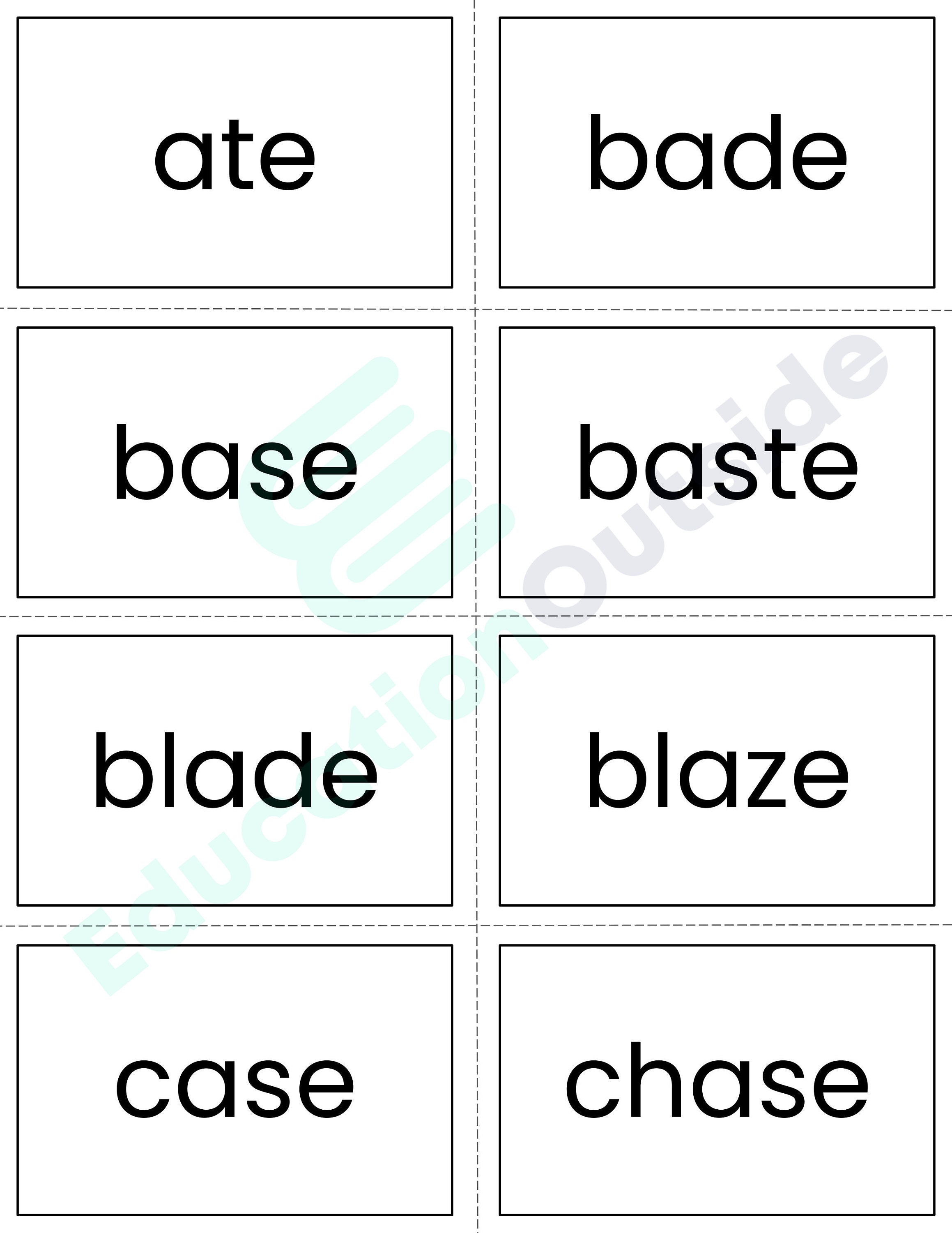 Long A, Magic E, Flashcards Printable, Homeschool Curriculum, 1st Grade ...