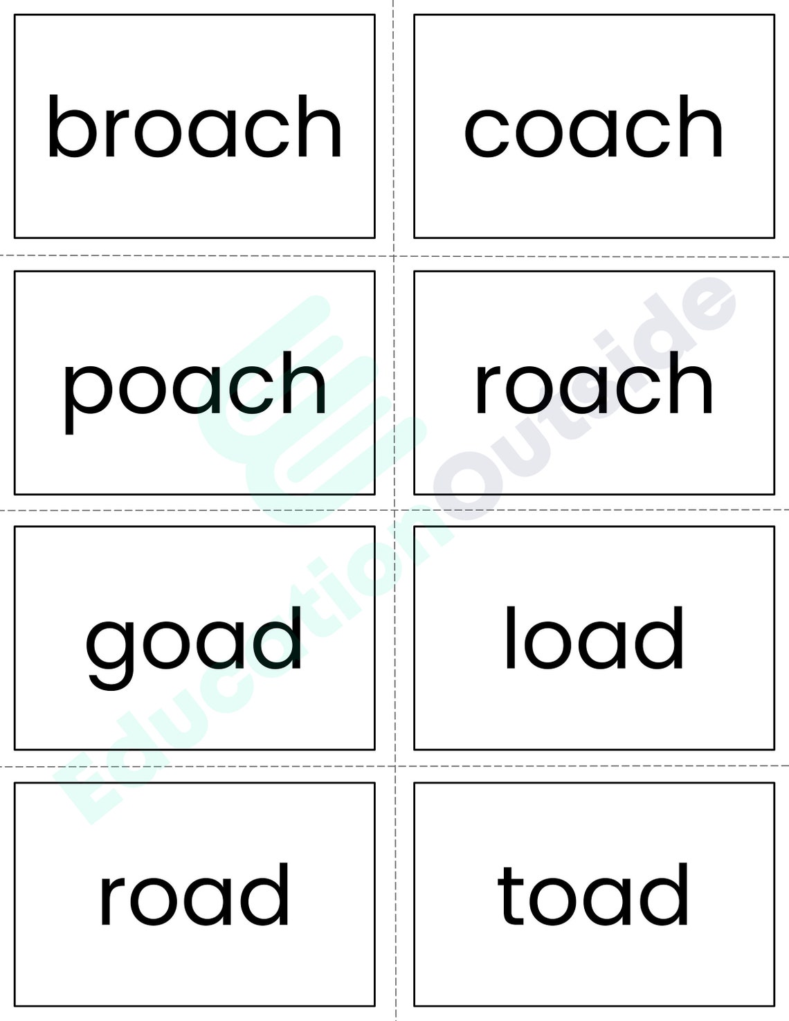 Long O Flashcards Printable Vowel Teams Teaching Resources - Etsy