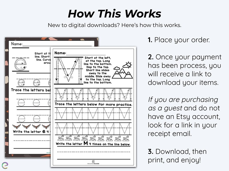104 Alphabet Tracing Worksheet Bundle, Daycare Printable, Kindergarten ...