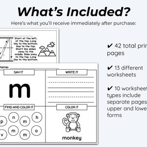 42 Letter M Education Worksheets, Letter Worksheet Mega Bundle ...
