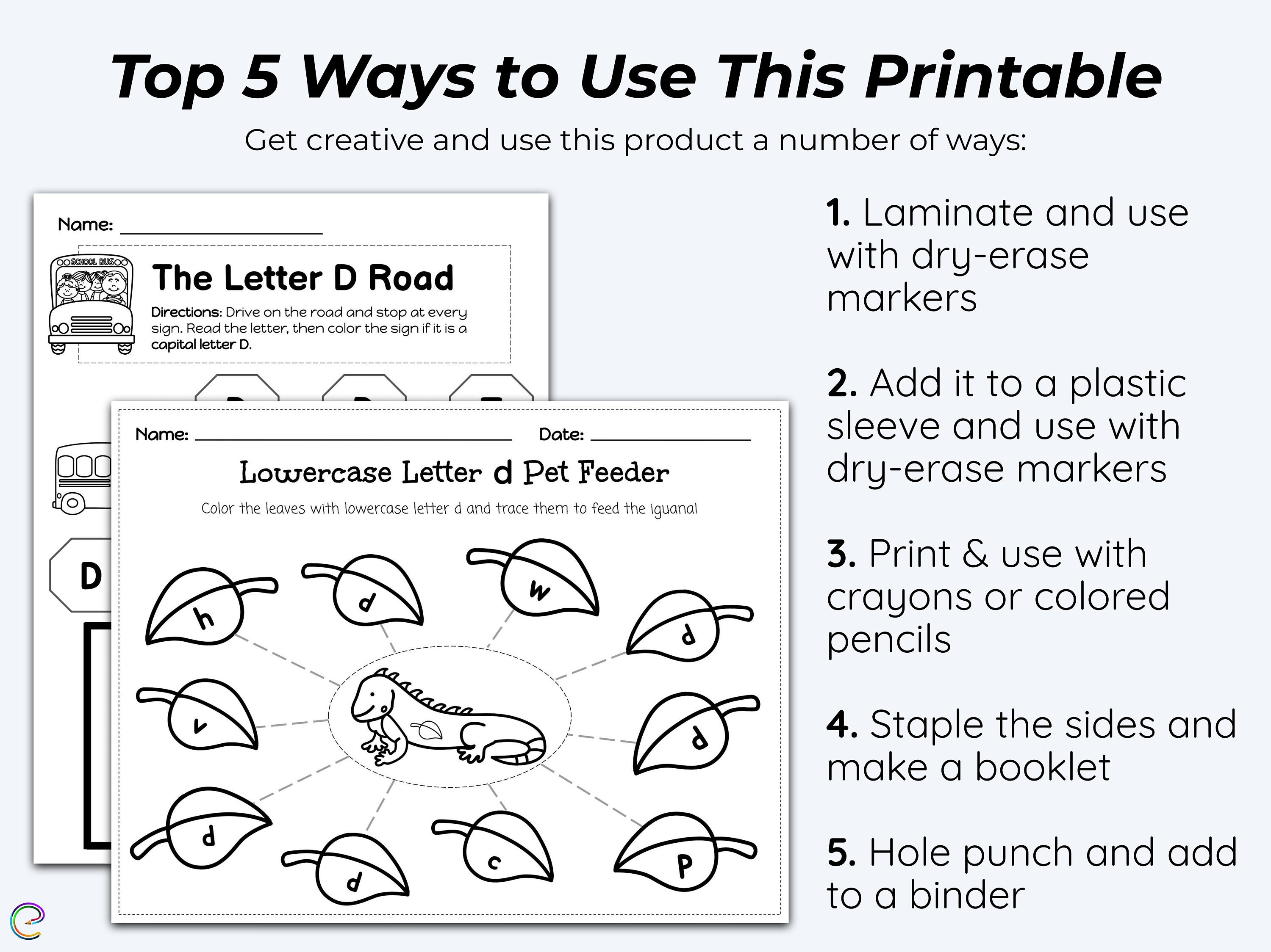 42 Letter D Alphabet Printable Bundle, Letter Worksheet Children ...
