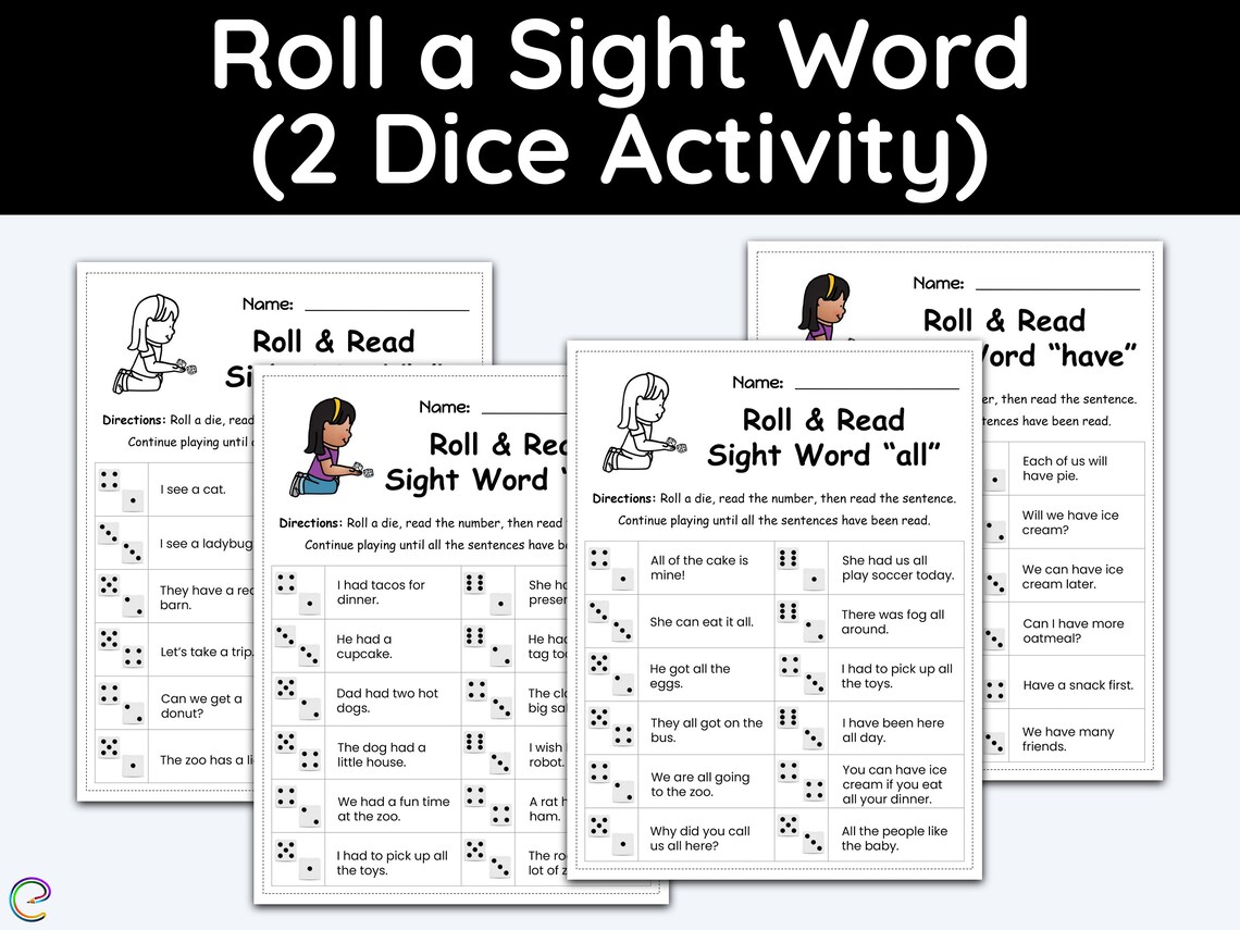 Roll a Sight Word Kids Worksheet Activity, Teacher Resources Education ...