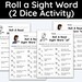 Roll a Sight Word Kids Worksheet Activity, Teacher Resources Education ...