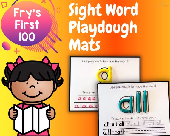 100 Sight Words Fry Sight Words Playdough Mats First | Etsy