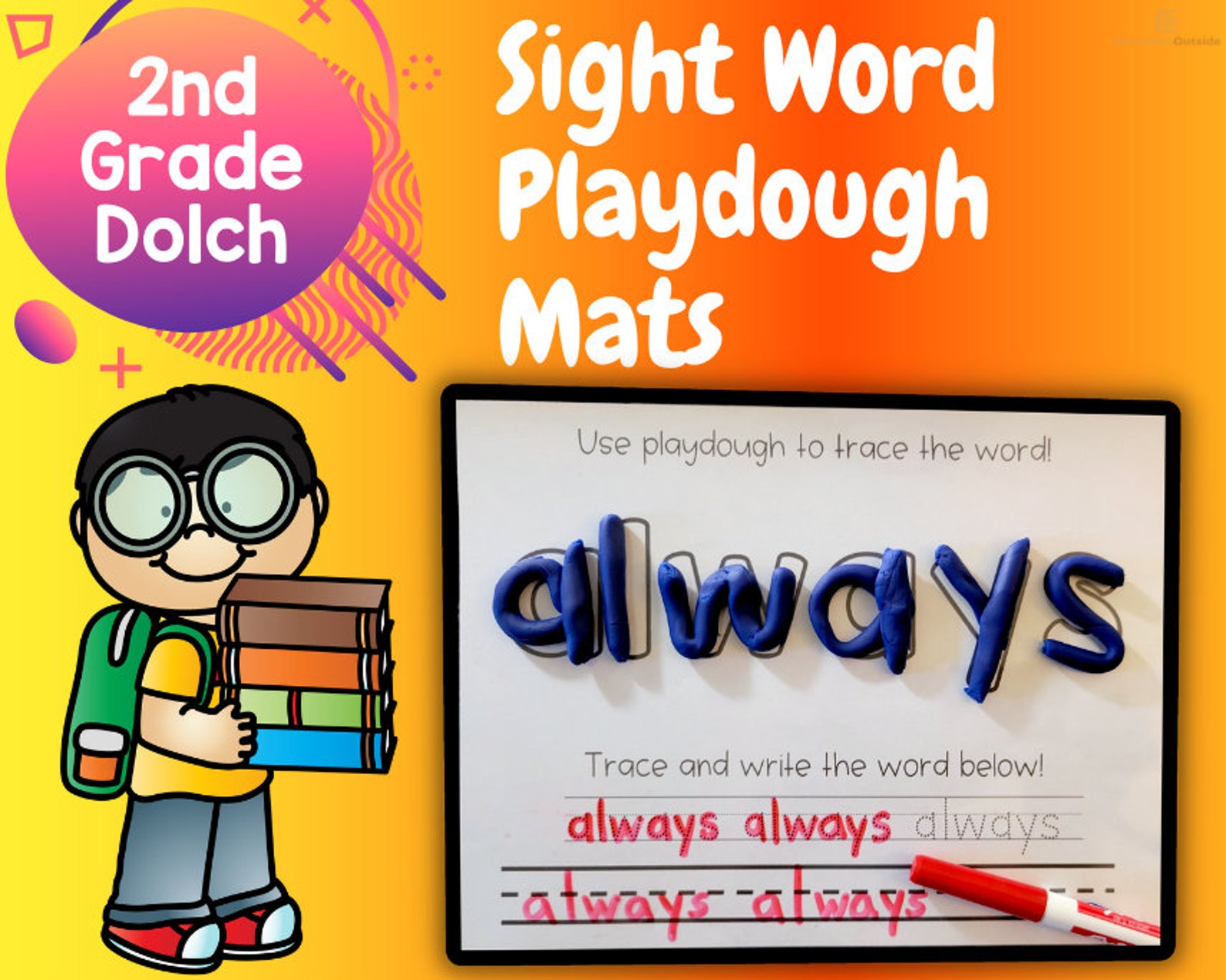 2nd Grade Dolch Sight Words Playdough Mats High - Etsy