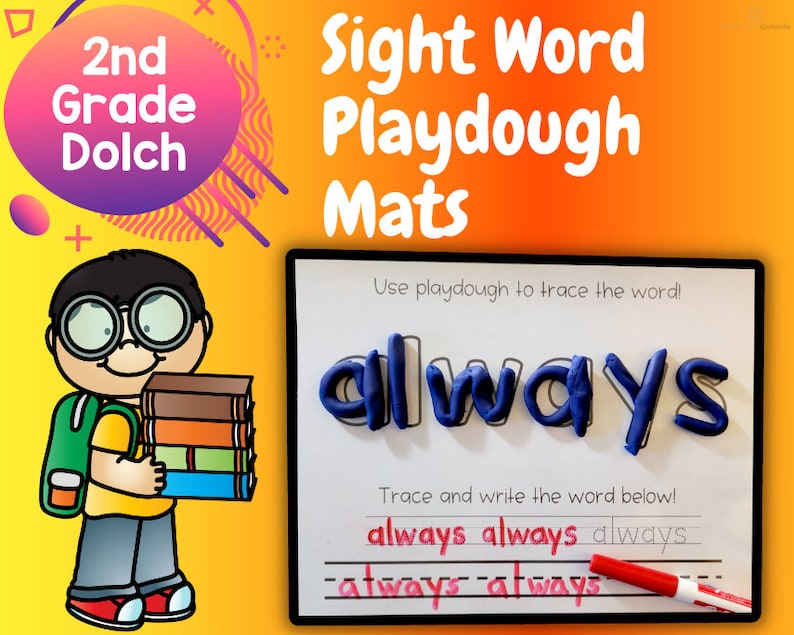 2nd Grade Dolch Sight Words Playdough Mats High Frequency Words ...