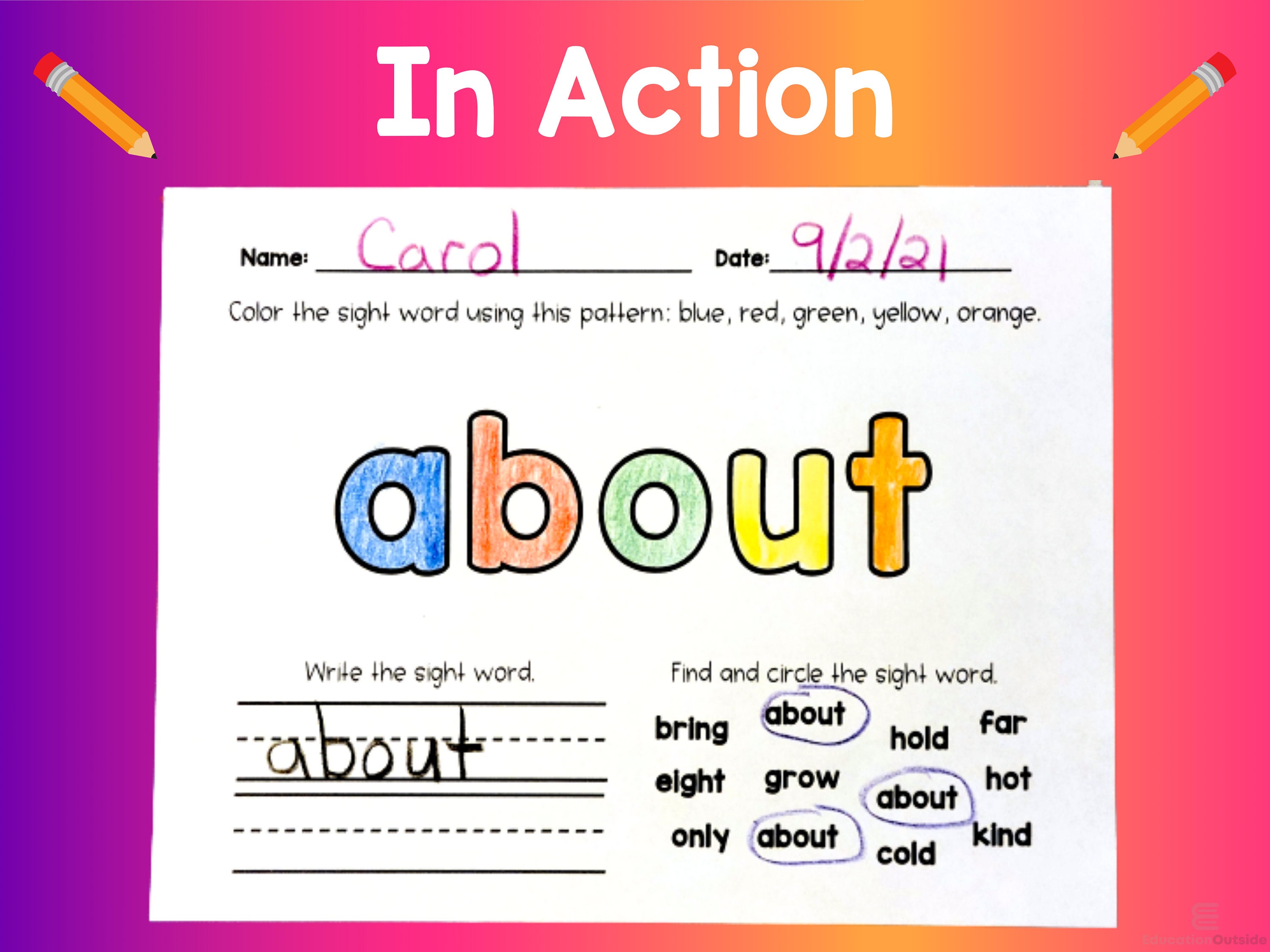 410 PAGES 3rd Grade Dolch Sight Words Mega Bundle Coloring Worksheets ...