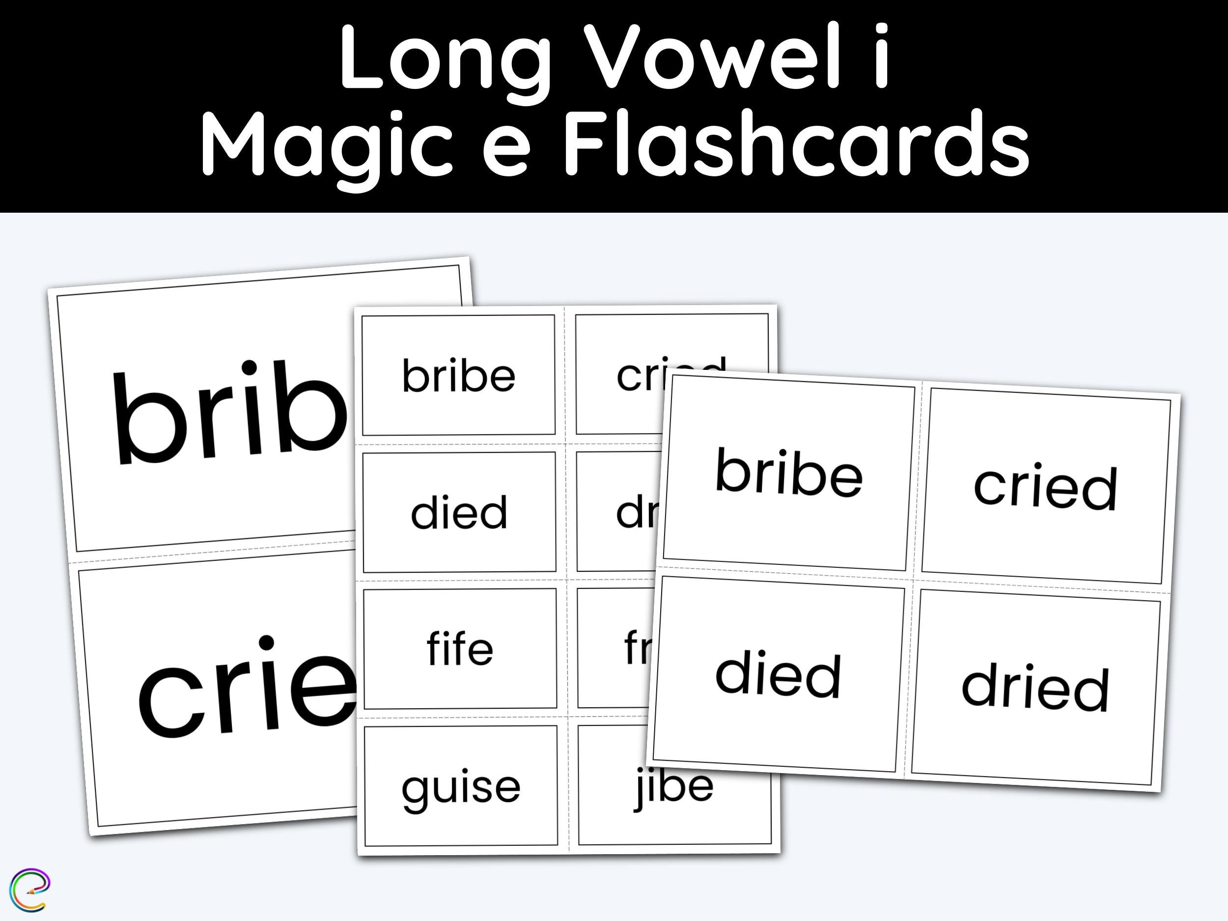 Flashcards, Magic E, Long I, Vowel Sounds, First Grade, 2nd Grade ...