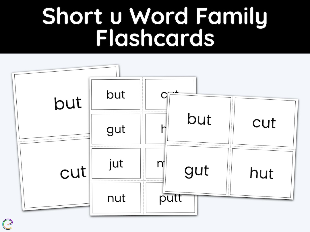 Flashcards, Vowel Sounds, Short U, Preschool Learning, Kindergarten ...