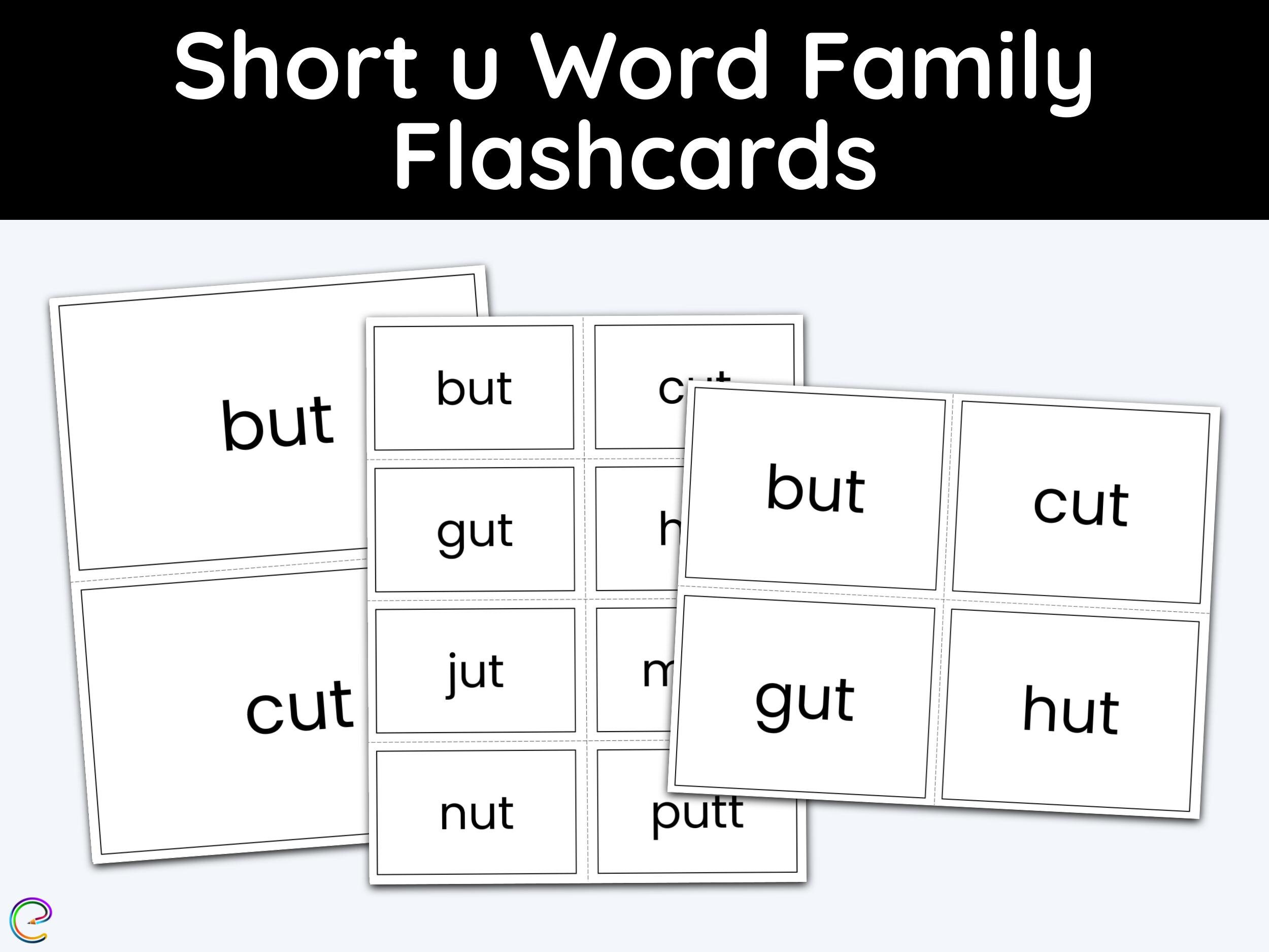 Flashcards, Vowel Sounds, Short U, Preschool Learning, Kindergarten ...
