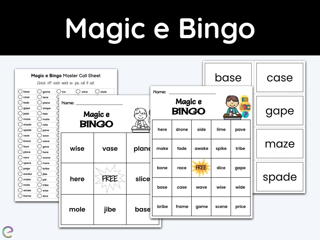 Printable Bingo, Vowels, Magic E, Silent E, Teaching Resources, 1st ...
