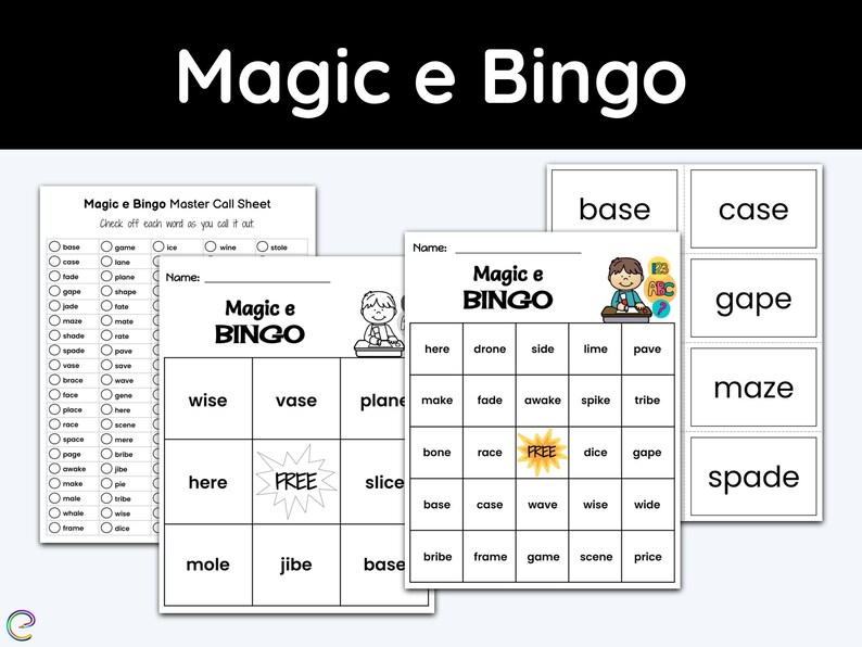 Printable Bingo, Vowels, Magic E, Silent E, Teaching Resources, 1st ...