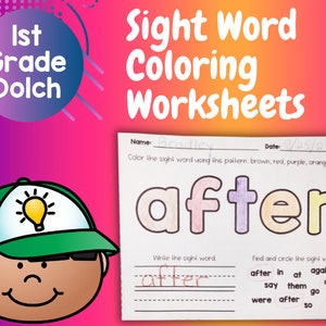 1st Grade | Coloring Worksheets | Dolch Sight Words | Coloring Pages ...