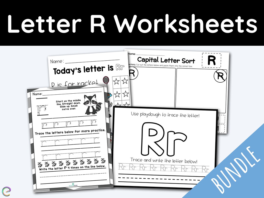 42 Letter R Kids Worksheets for Handwriting Practice, Educational ...