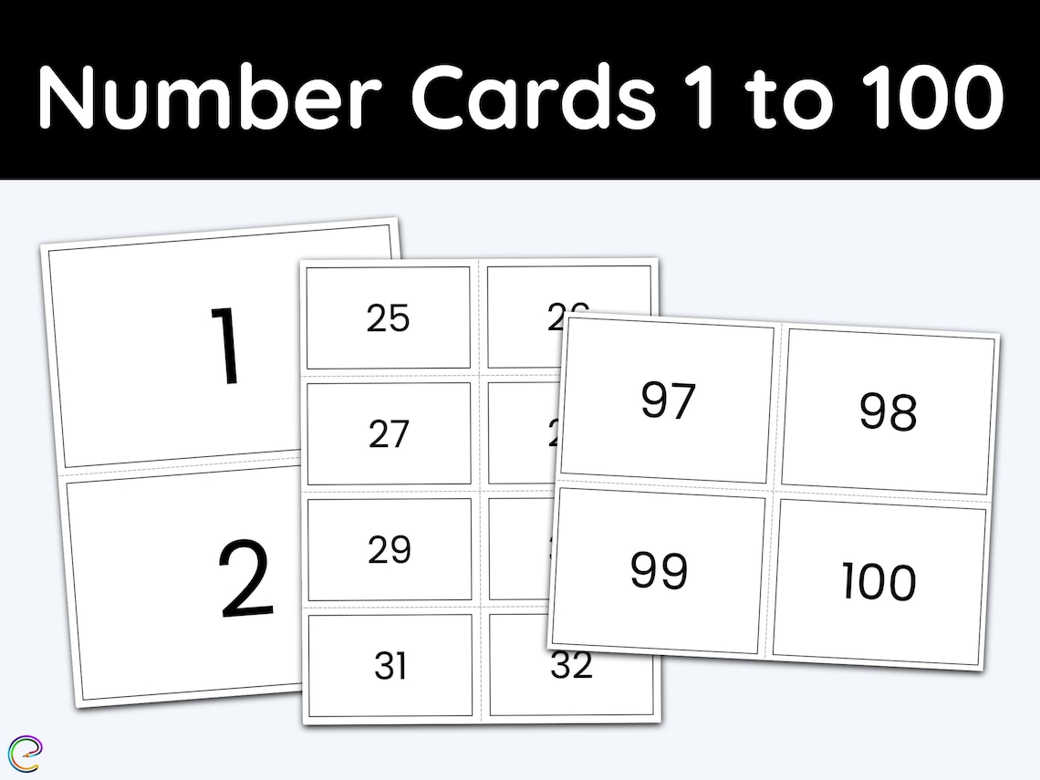 Number Cards, Numbers 1-100, Education Printables, Number Printable ...