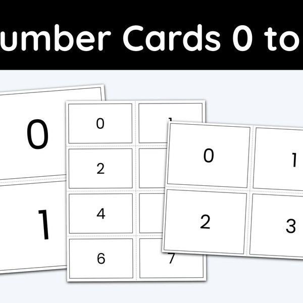 Number Cards - Etsy
