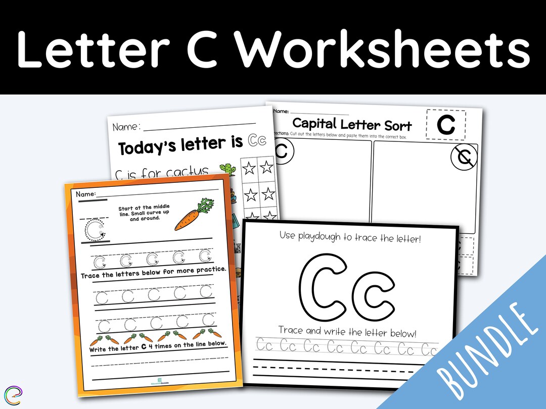 42 Letter C Education Printables, Alphabet Worksheet Mega Bundle ...
