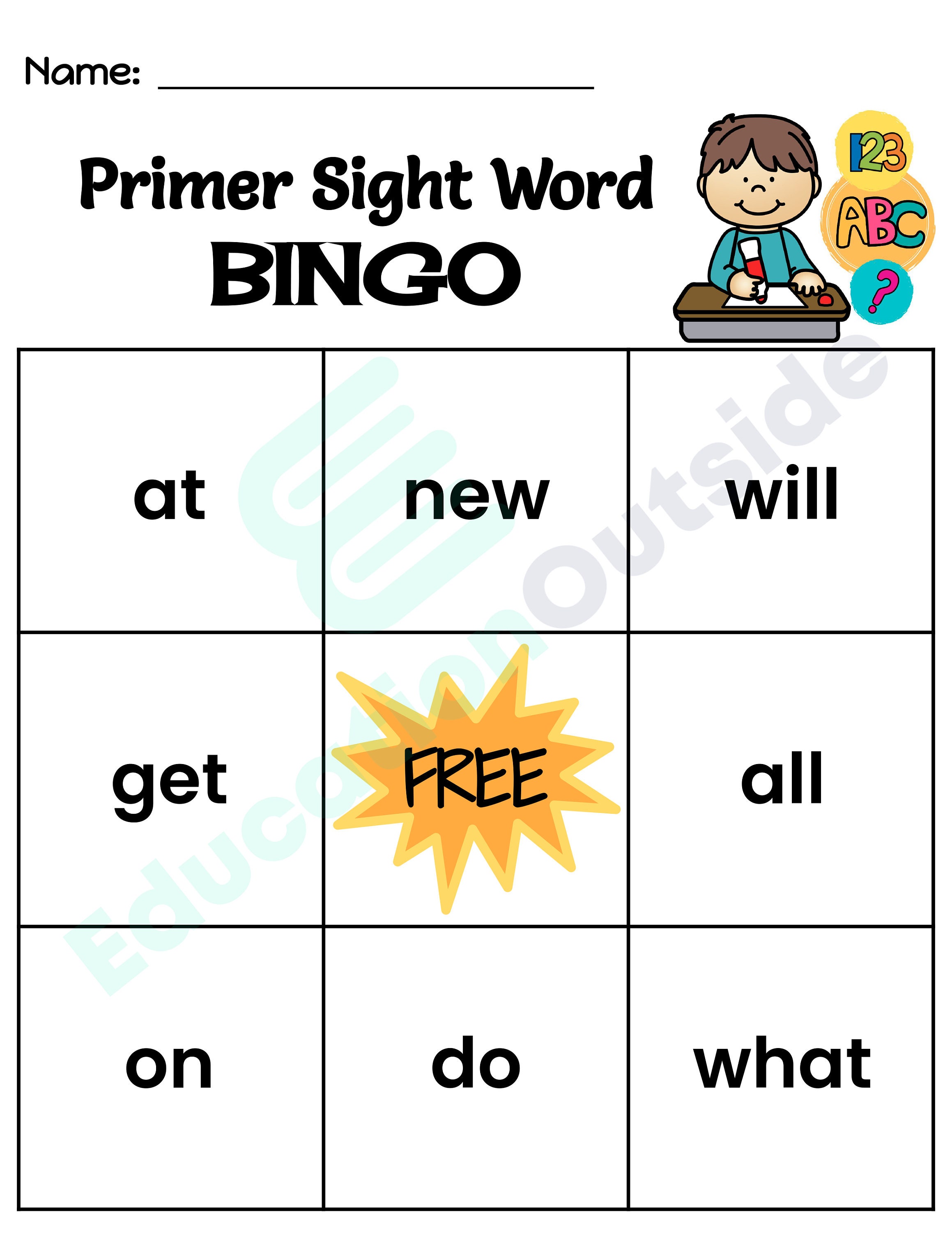 Dolch Sight Words | Bingo | Kindergarten Worksheets | Activity Sheets ...