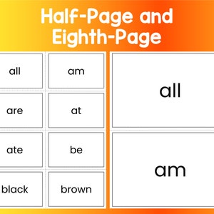 Kindergarten | Dolch Sight Word Flashcards | Education Printables ...