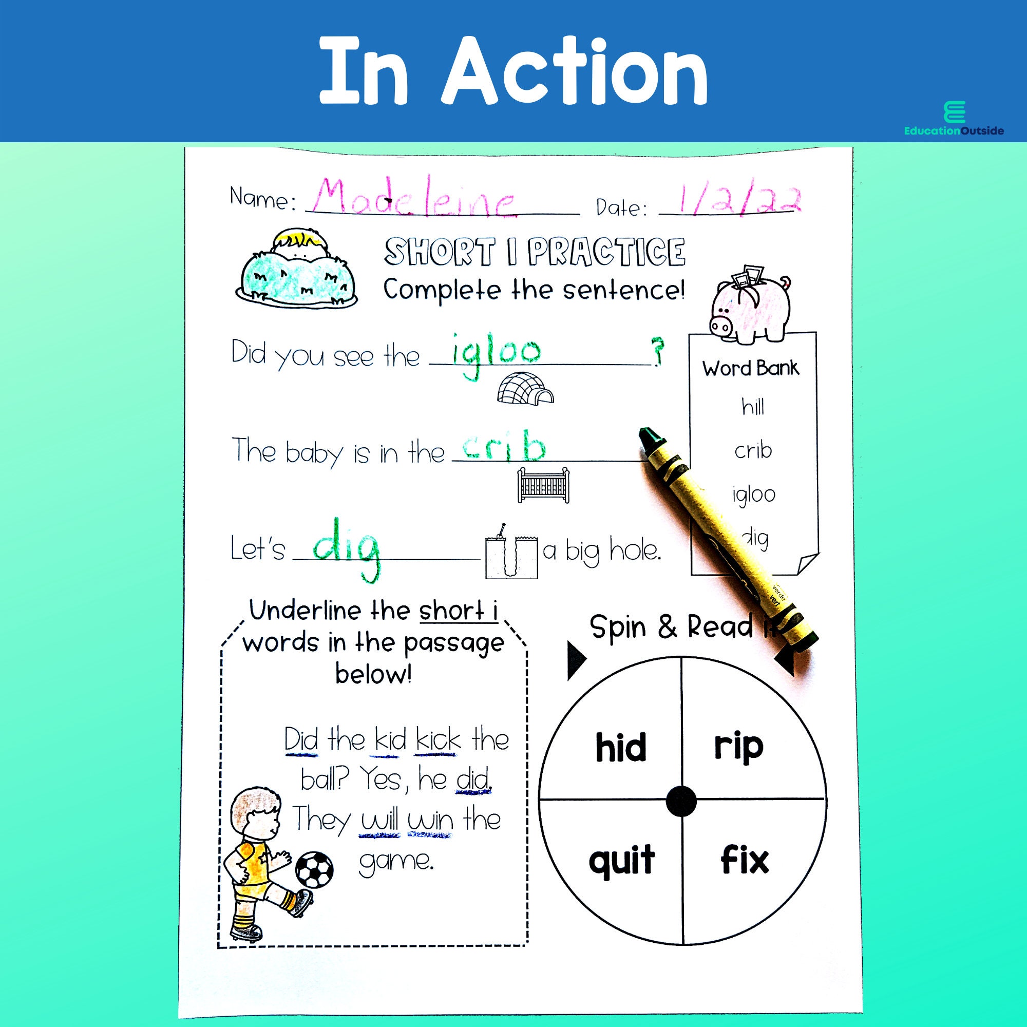 Worksheet Bundle, Short Vowels, Vowel Sounds, Kids Worksheets ...