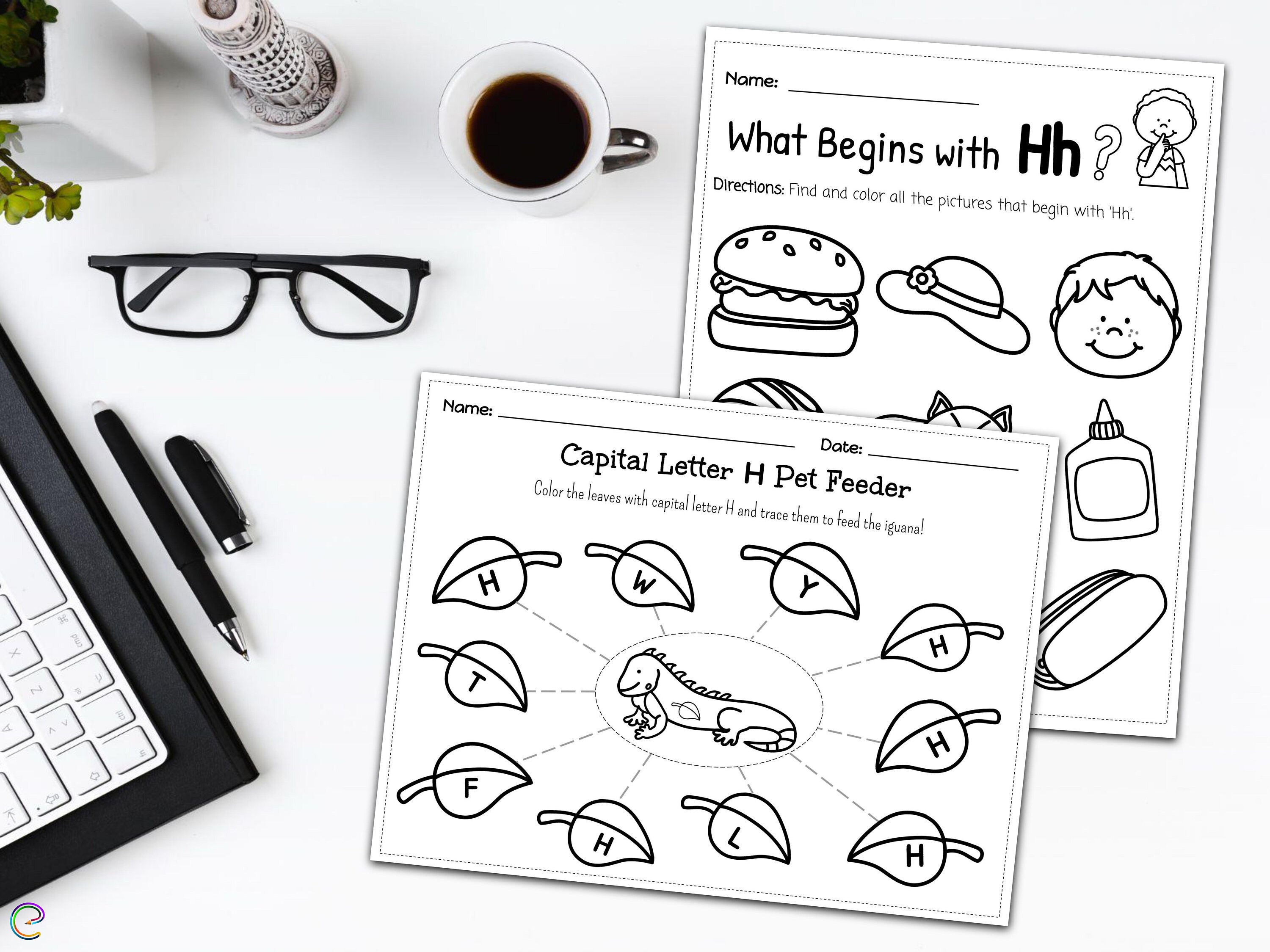 42 Letter H Education Printables, Handwriting Practice Mega Bundle Kids ...
