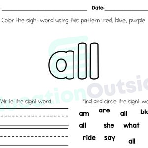 52 PAGES | Dolch Sight Words | Coloring Worksheets | Homeschool ...