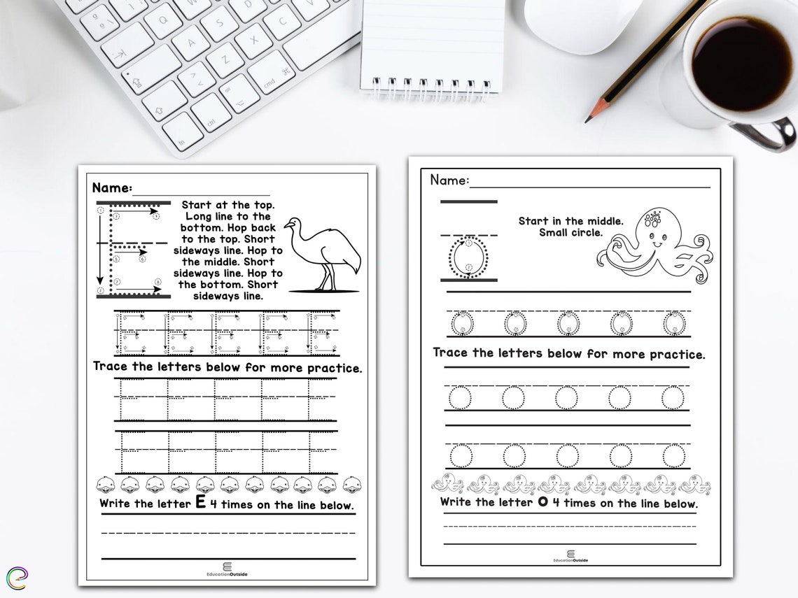 104 Alphabet Tracing Worksheet Bundle Daycare Printable | Etsy