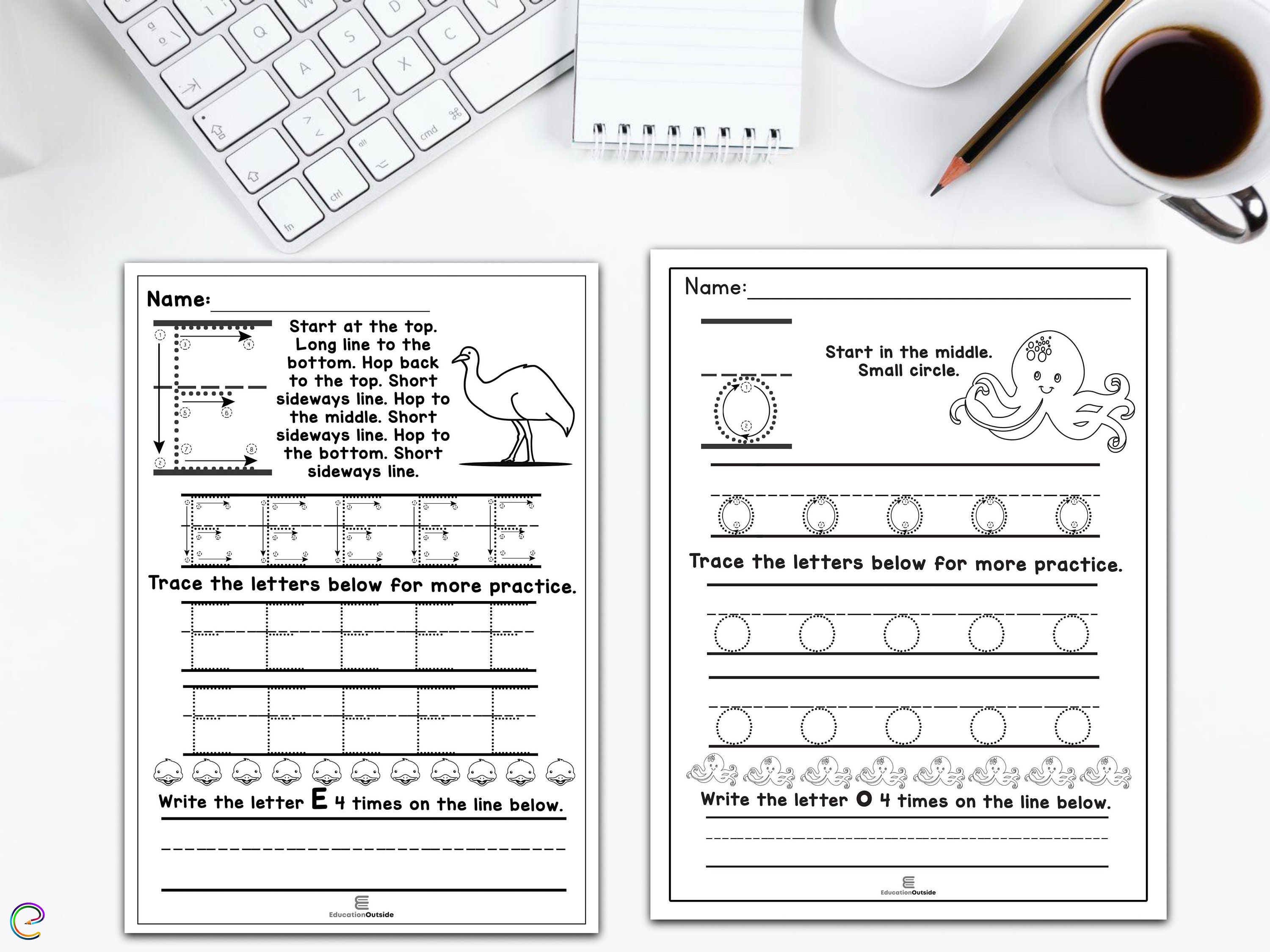 104 Alphabet Tracing Worksheet Bundle Daycare Printable | Etsy