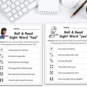 Roll a Sight Word Kids Worksheet Activity, Education Printables for ...