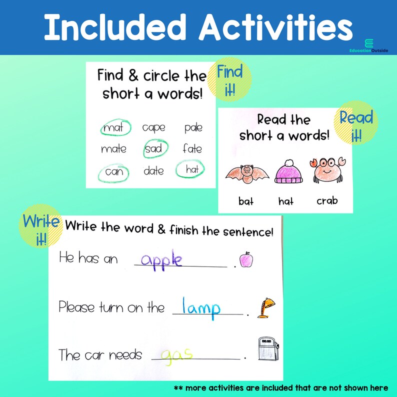 Short Vowel, Letter A, Children Worksheets, Vowel Sounds, Kindergarten ...