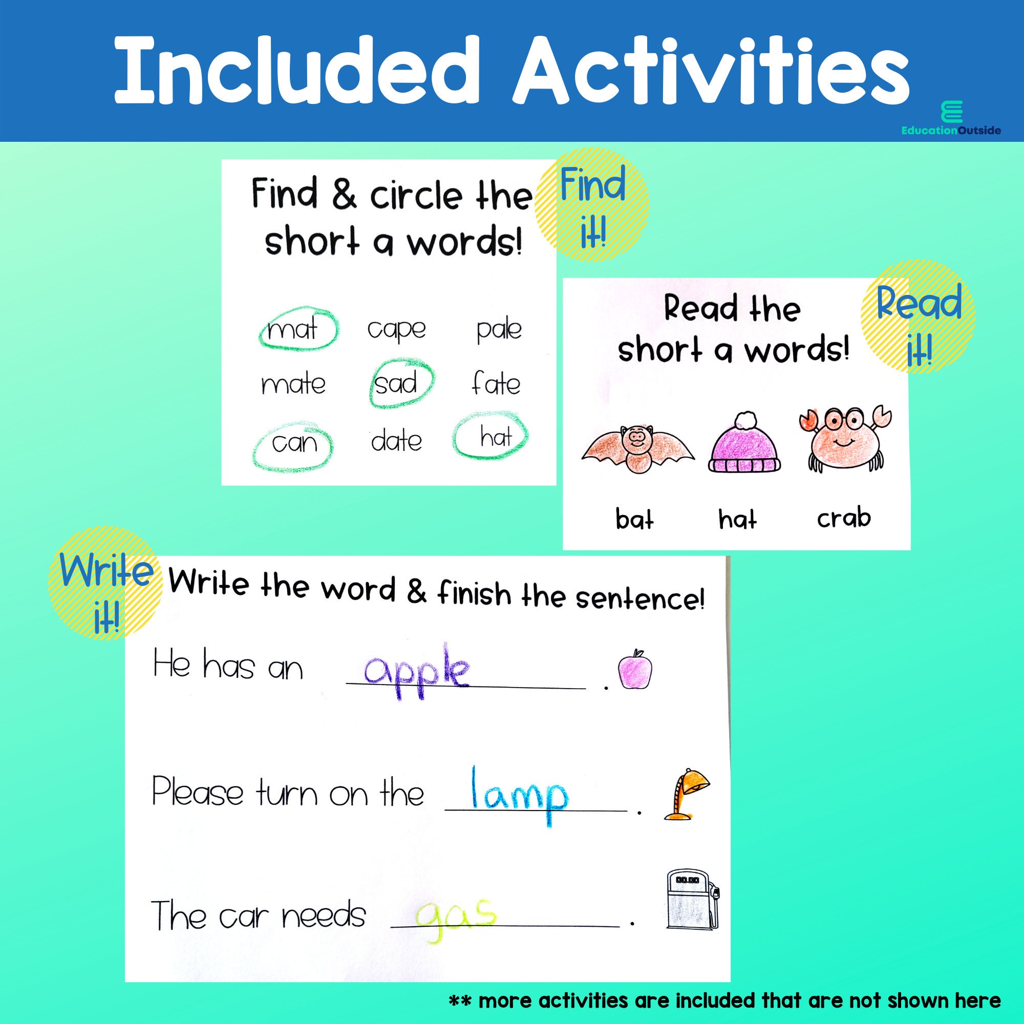 Short Vowel, Letter A, Children Worksheets, Vowel Sounds, Kindergarten ...