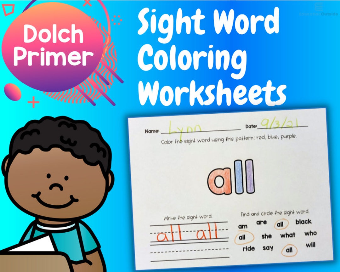 52 PAGES | Dolch Sight Words | Coloring Worksheets | Homeschool ...