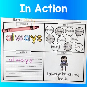 2nd Grade | Dolch Sight Words | Activity Mat | Activity Sheets ...