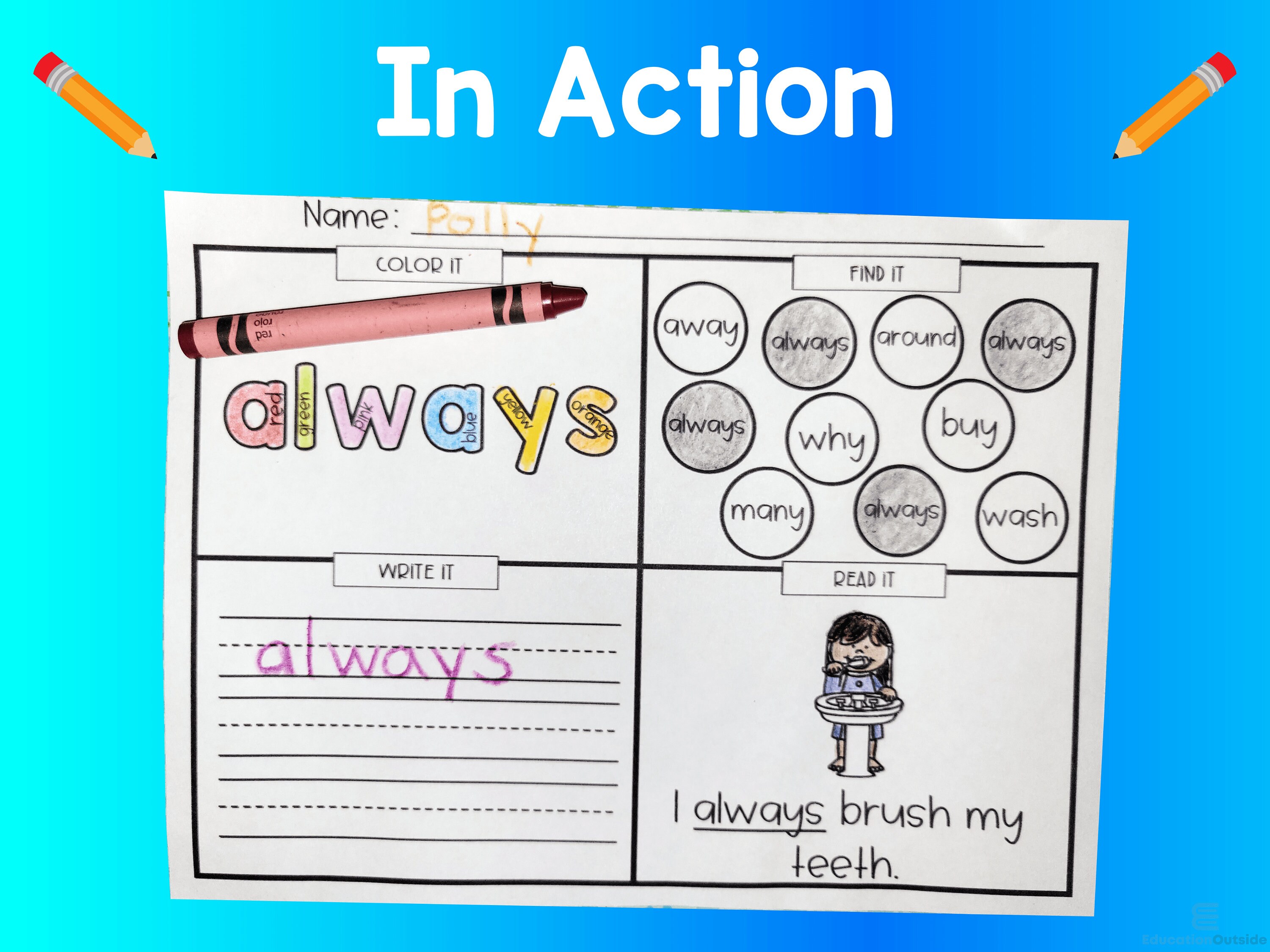 2nd Grade Dolch Sight Words Activity Mat Activity Sheets Daycare ...