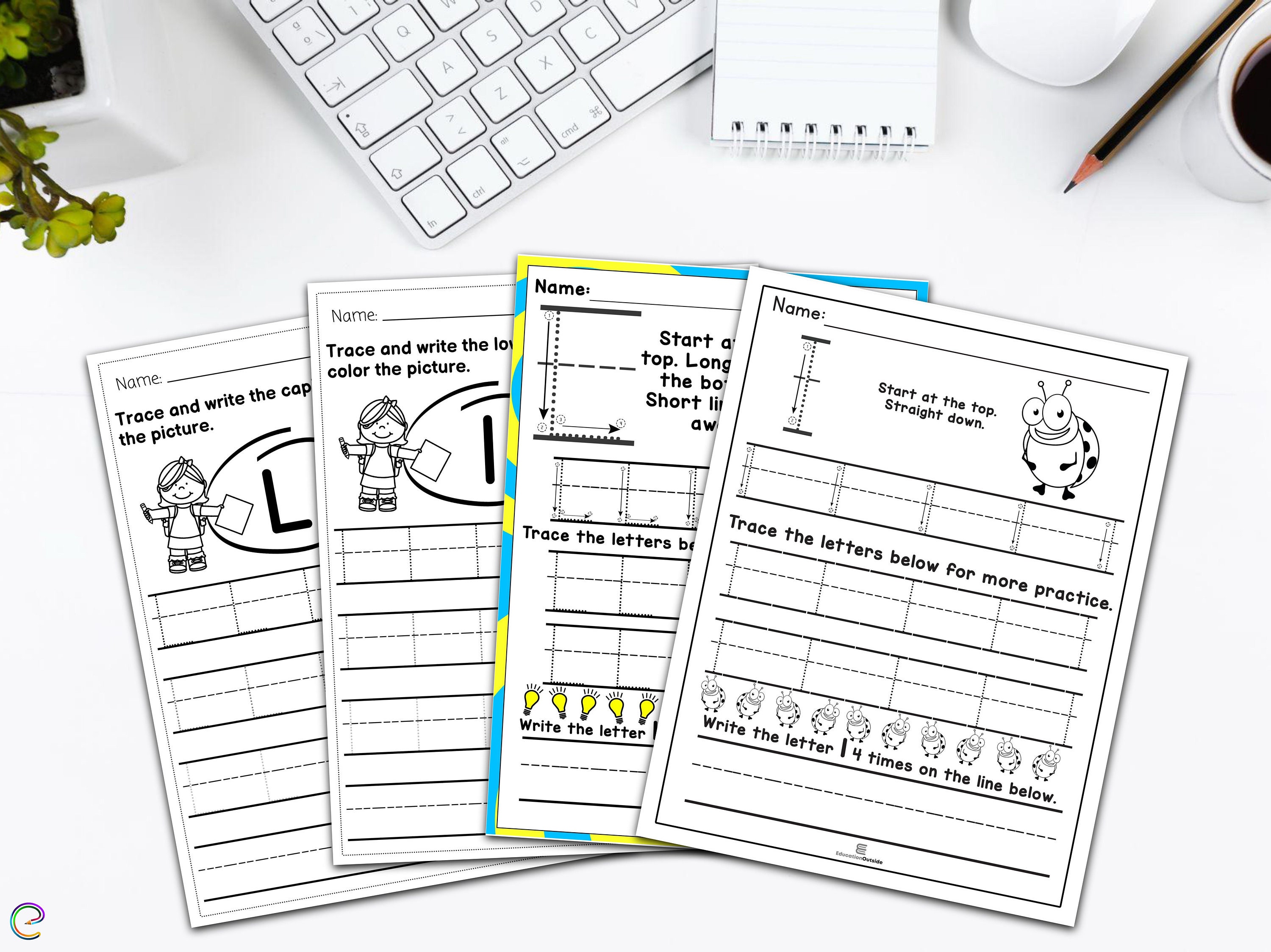 42 Letter L Alphabet Worksheets Education Printables Mega Bundle ...