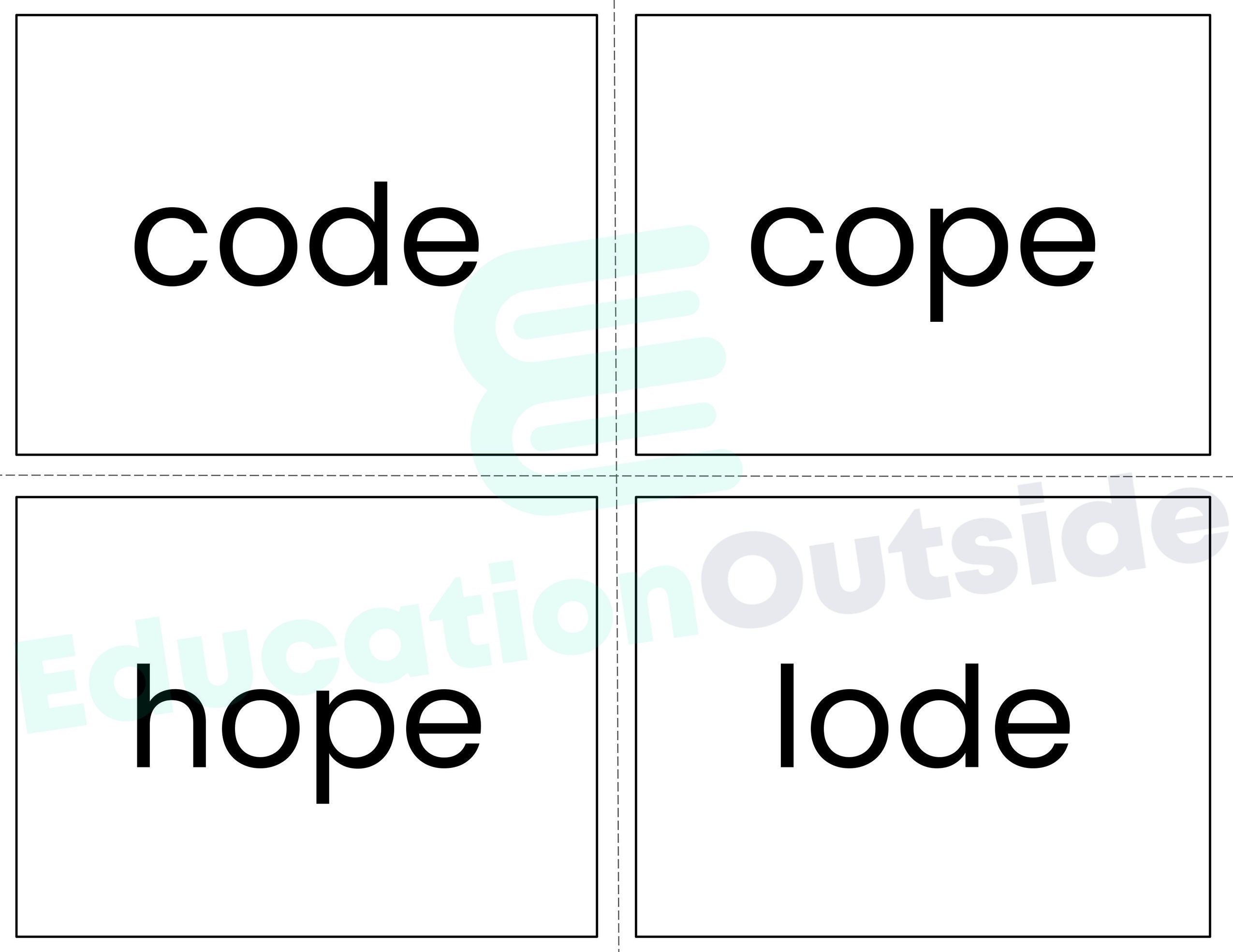 Magic E, Vowels, Long O, Flashcards, Teaching Resources, Learning ...