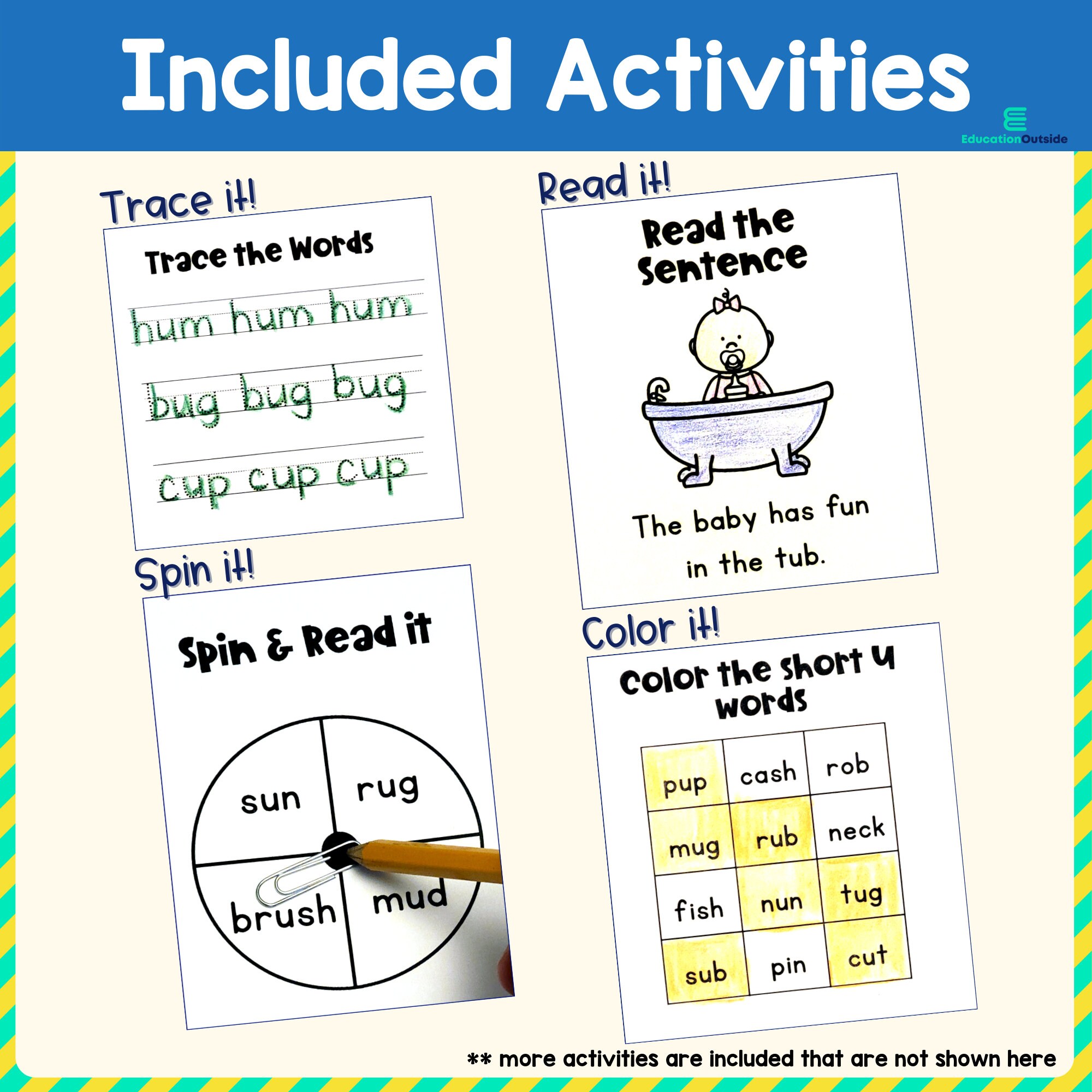 Vowels, Short U, CVC Words, Kids Worksheets, Teacher Resources ...