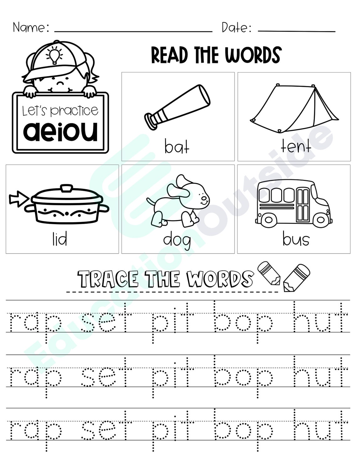 Short Vowels Worksheets CVC Words Vowel Sounds Teaching | Etsy