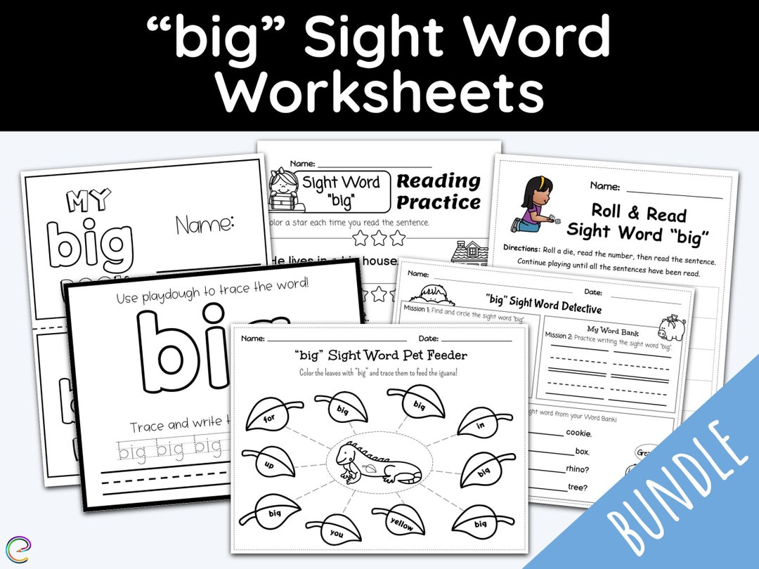 Sight Words, Sight Word Big, Kindergarten Worksheets, First Grade ...